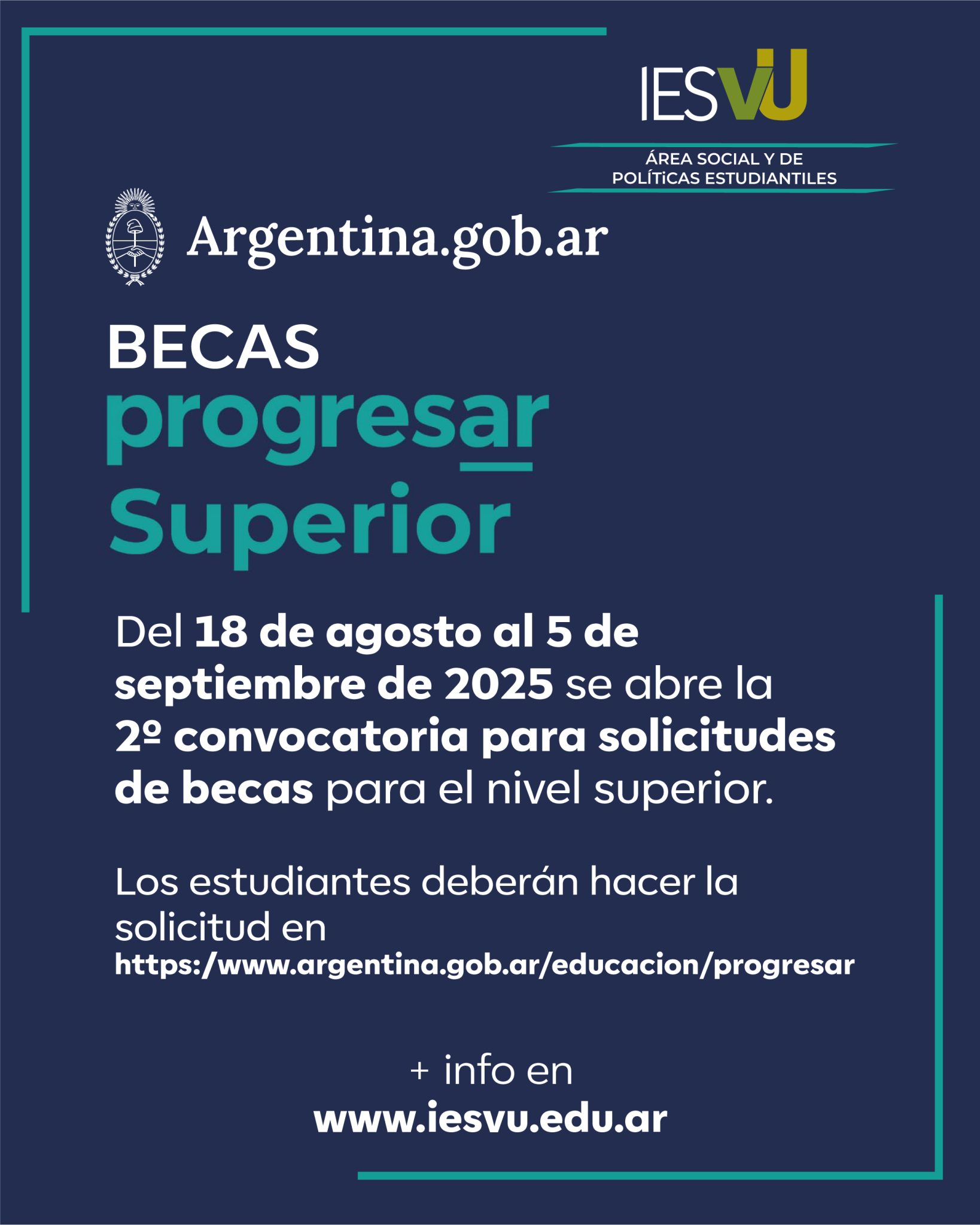 IESVU » BECAS PROGRESAR 2025